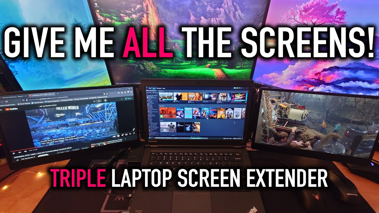 TRIPLE Laptop Screens!? KEFEYA S2 Triple Laptop Screen Extender Full ...