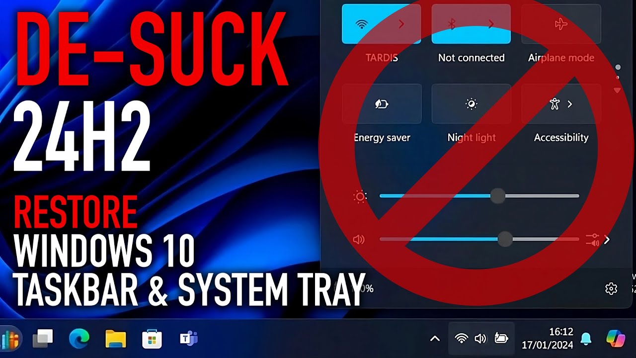 Bring the Windows 10 Taskbar & System Tray BACK in Windows 11 24H2 ...