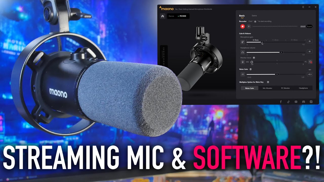 Streaming Mic With Awesome Software: MAONO PD300X USB/XLR Dynamic ...